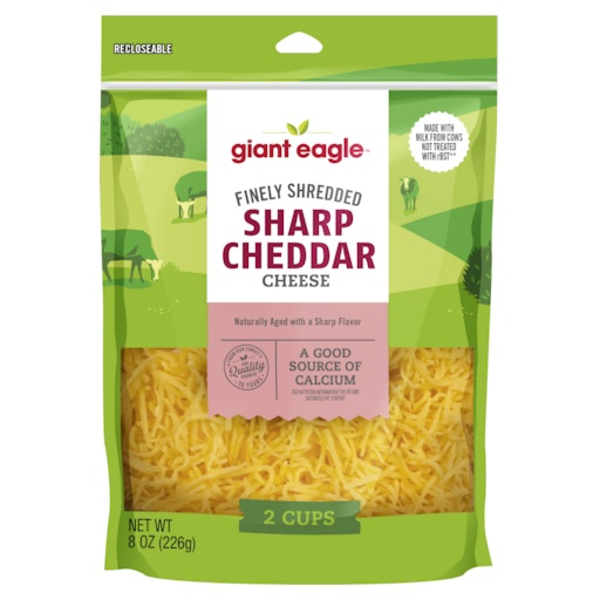 Giant Eagle Giant Eagle Sharp Cheddar Finely Shredded Cheese Same-Day ...