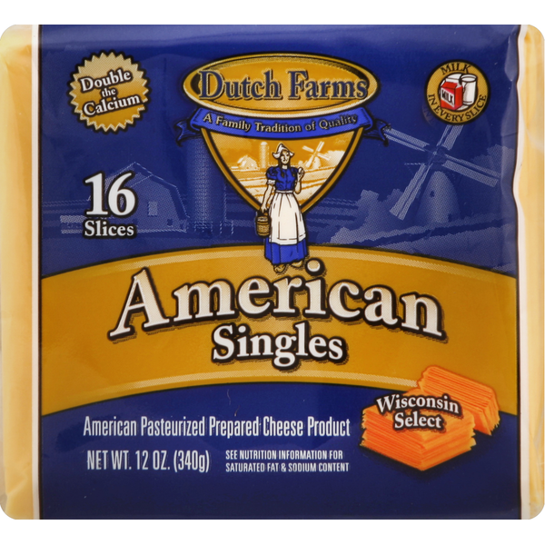 Dutch Farms Prepared Cheese Product, Singles, American Same-Day ...