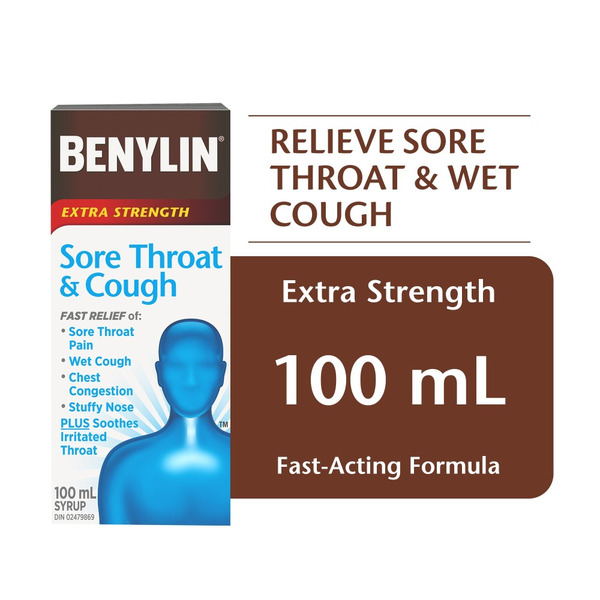BENYLIN Extra Strength Sore Throat & Cough Syrup Same-Day Delivery | Rexall