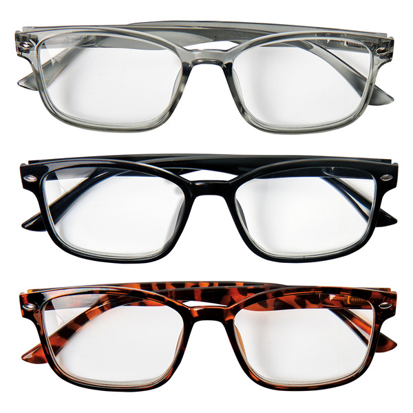 Visage Men's +2.50 Rectangle Reading Glasses Same-Day Delivery or ...