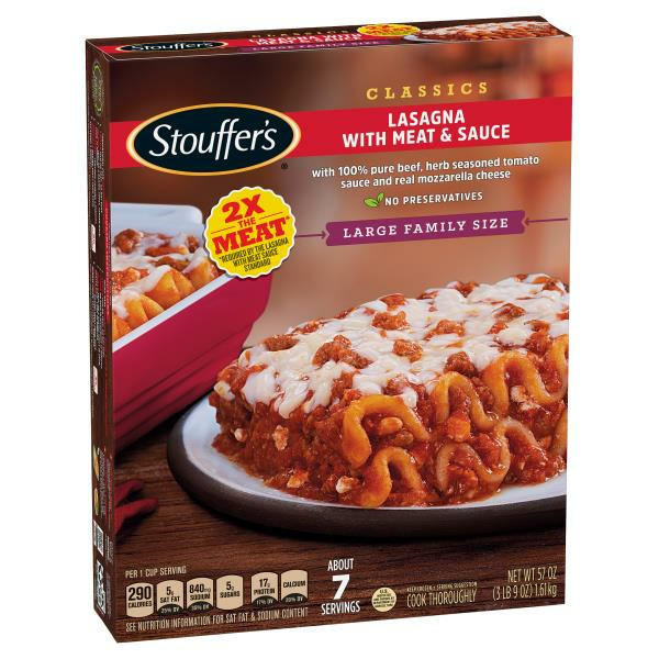 Stouffer's Large Family Size Lasagna With Meat Sauce Frozen Entrée Same ...