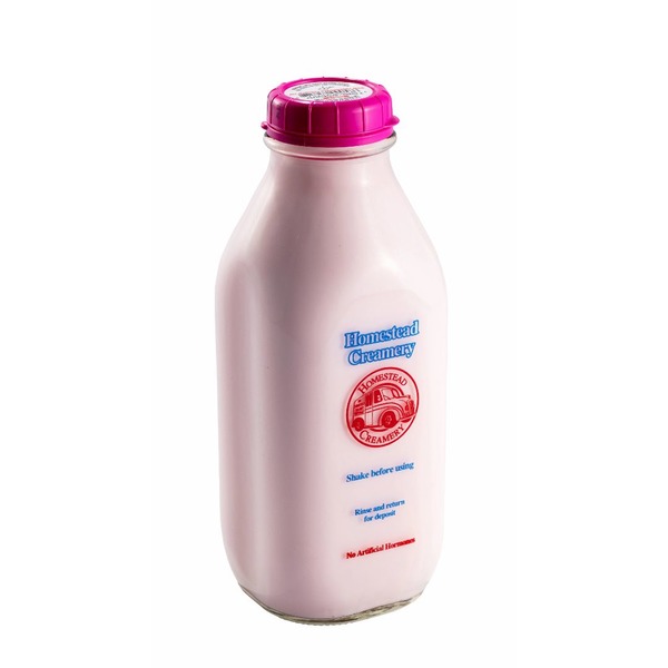 Homestead Creamery Milk, All Natural, Strawberry Same-Day Delivery or ...