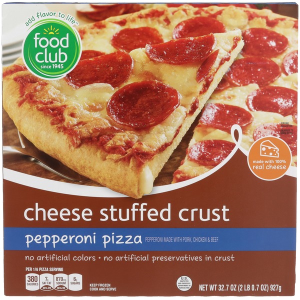 Food Club Pepperoni Cheese Stuffed Crust Pizza (32.7 oz) - Instacart