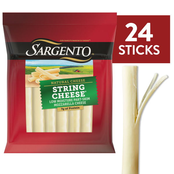 Sargento Natural Low Moisture Part-Skim Mozzarella String Cheese, 24 ...