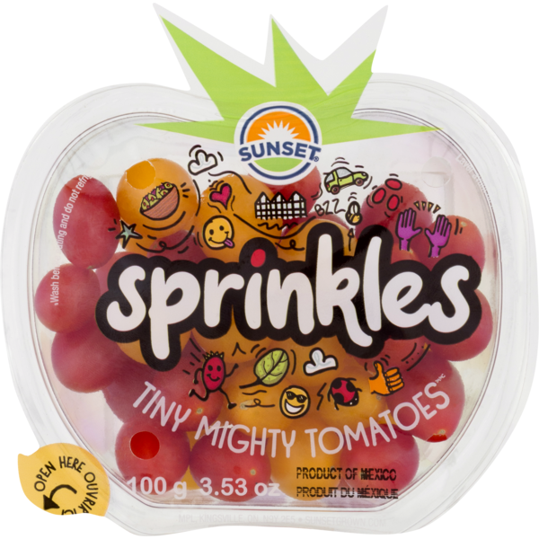 Sunset Tomatoes, Tiny Mighty, Sprinkles, Carton (3.53 oz) - Instacart