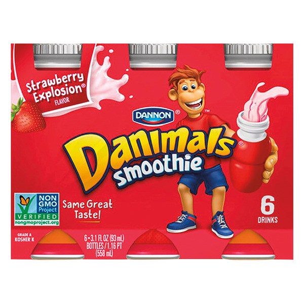 Danimals Smoothie Strawberry Dairy Drink Multi-Pack, Creamy and ...