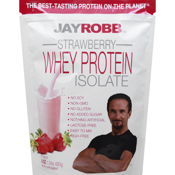 Jay Robb Whey Protein Isolate, Strawberry (24 oz) - Instacart