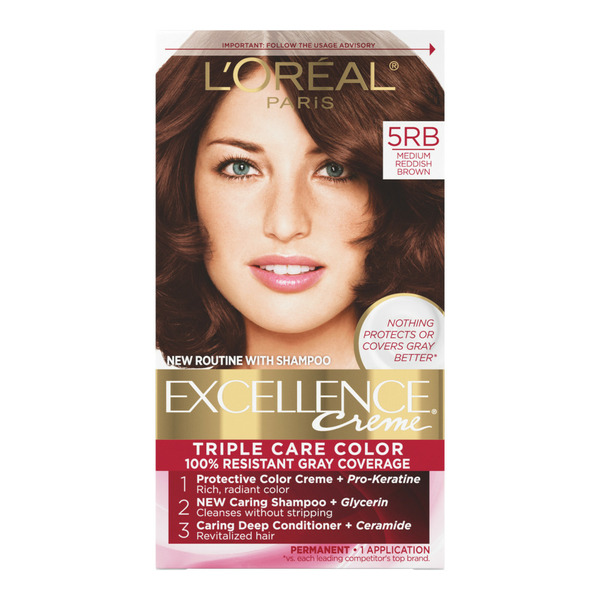 Walgreens L'Oreal Creme Permanent Triple Care Hair Color, 5RB Medium ...