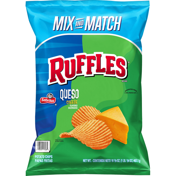 Ruffles Queso Flavored Potato Chips (16.125 oz) - Instacart
