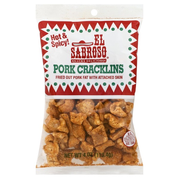 El Sabroso Pork Cracklins, Hot & Spicy! (4 oz) - Instacart