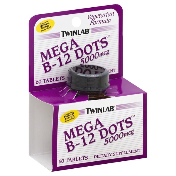 Twinlab Mega B-12 Dots, 5000 mcg, Tablets (60 each) - Instacart