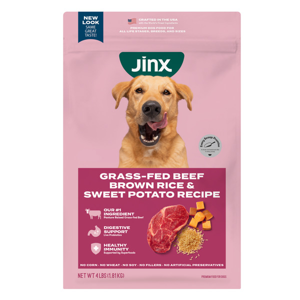 Jinx Grass-Fed Beef, Brown Rice, & Sweet Potato Dry Dog Food Same-Day ...