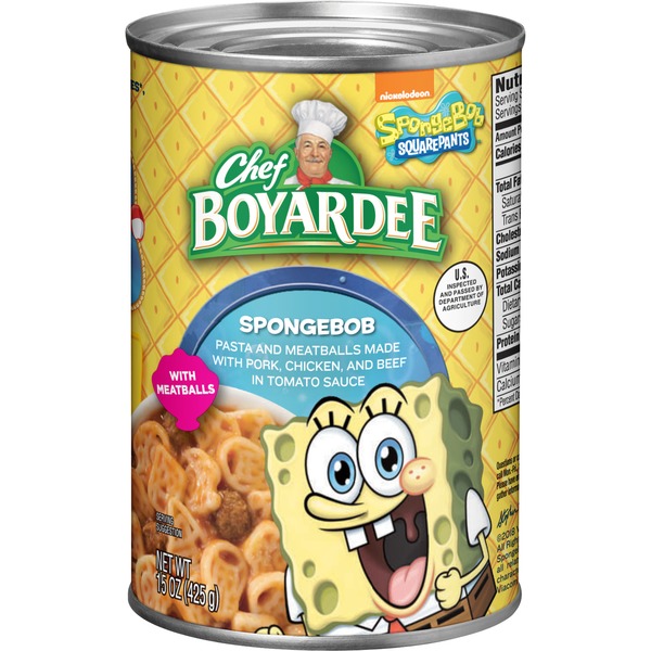 Chef Boyardee SpongeBob Pasta Shapes With Meatballs (15 oz) - Instacart