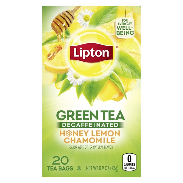 Lipton Green Tea Decaffeinated Honey Lemon Chamomile (20 ct) - Instacart