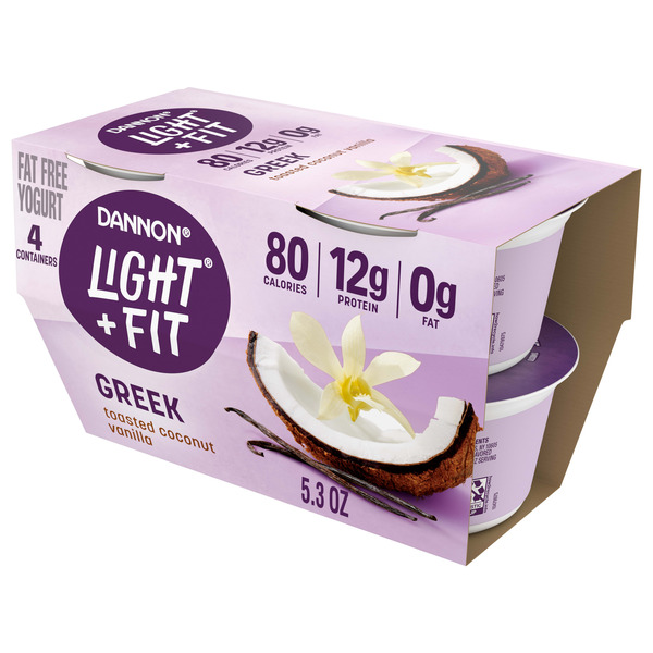 Dannon Light + Fit Dannon Light + Fit Greek Toasted Coconut Vanilla Fat ...