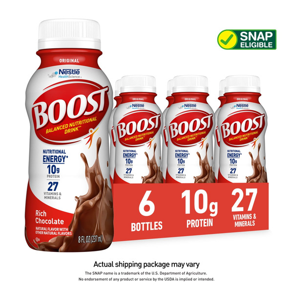 Walmart BOOST Original Complete Nutritional Drink, Rich Chocolate Same ...