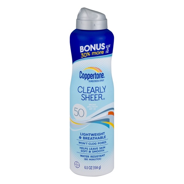 Coppertone Sunscreen Spray Clearly Sheer SPF 50 (6.5 oz) - Instacart