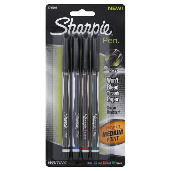 Sharpie Pens, Medium Point, Assorted Colors (4 ct) - Instacart