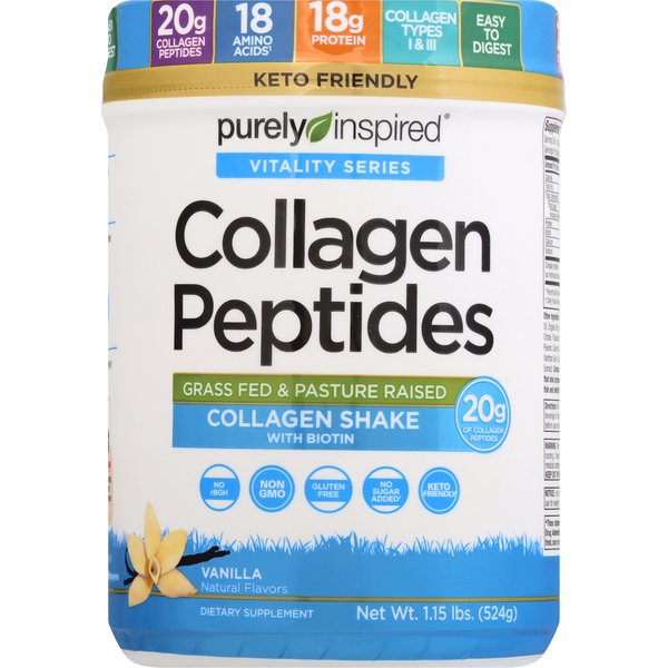 Purely Inspired Collagen Peptides, Vanilla, Shake (1.15 lb) - Instacart