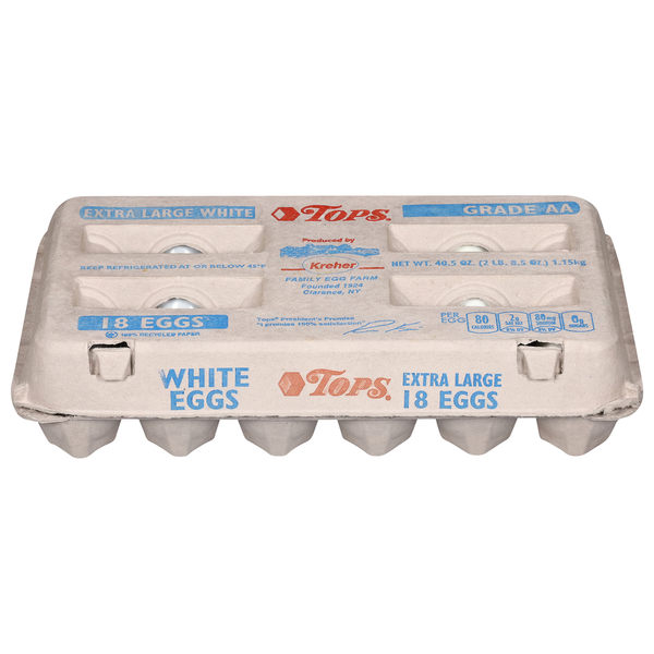 Tops Markets TOPS Eggs, White, Extra Large Same-Day Delivery or Pickup ...