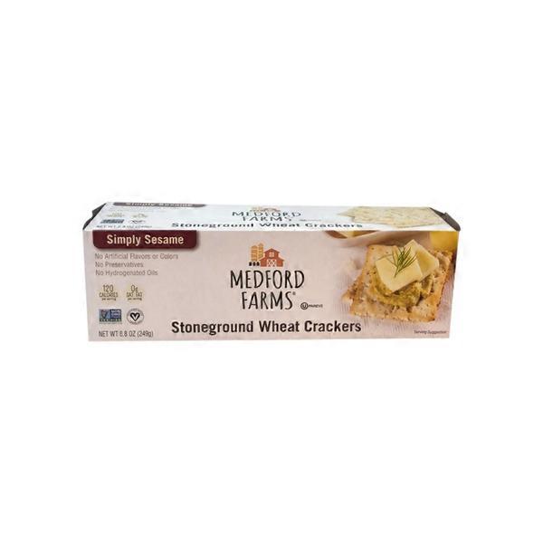 Medford Farms Stone Ground Wheat Crackers, Sesame (8.8 oz) - Instacart