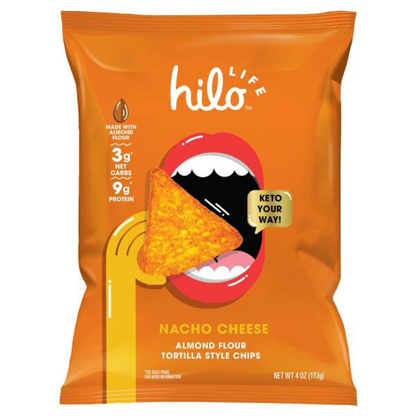 Hilo Life Snacks Nacho Cheese, Almond Flour Tortilla Style Chips Same ...