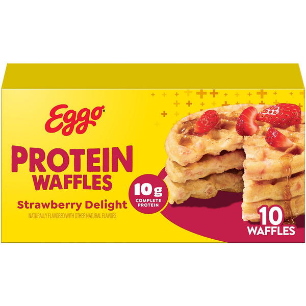 Wegmans Kellogg’s Eggo Protein Strawberry Delight Waffles, Frozen ...