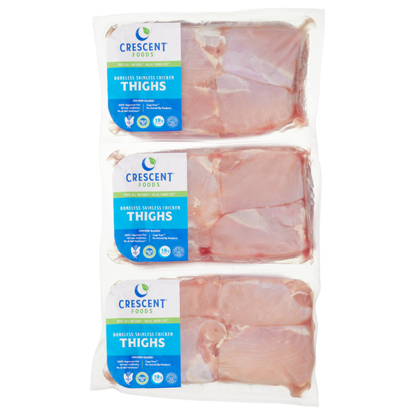 Crescent Foods Boneless Skinless Hand Cut Halal Chicken Thighs Same-Day ...