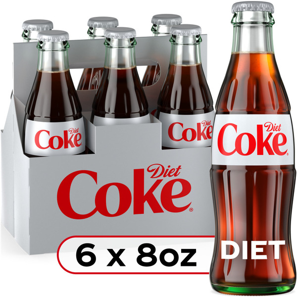 Diet Coke Diet Cola Soda Pop Glass Bottles Same-Day Delivery or Pickup ...