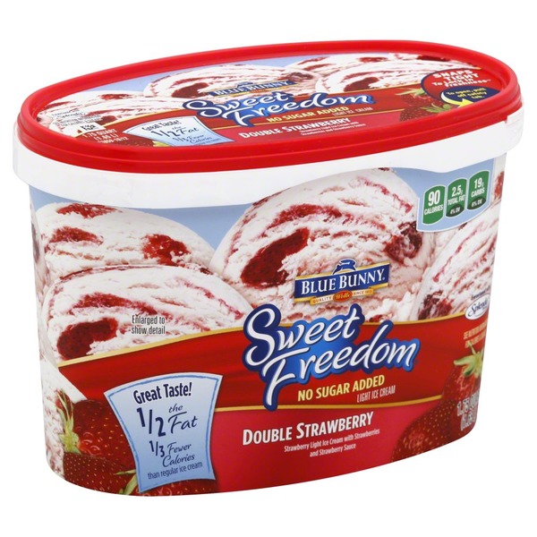Blue Bunny Sweet Freedom, Ice Cream, Double Strawberry, Carton (1.75 qt ...
