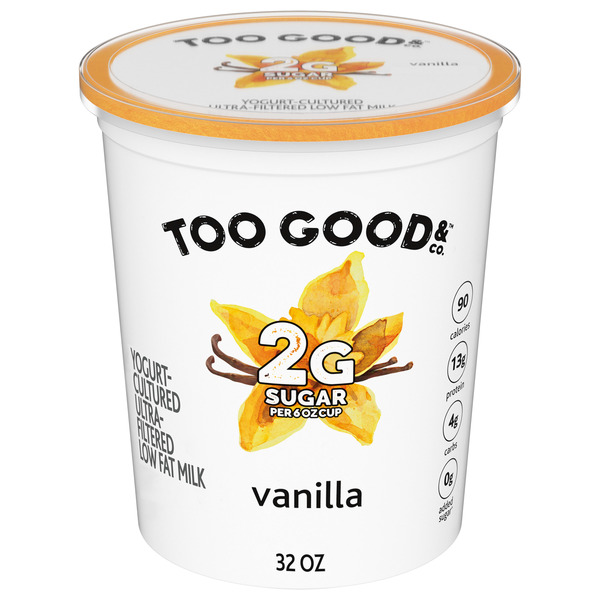 Too Good & Co. Vanilla Flavored Lower Sugar, Low Fat Greek Yogurt ...