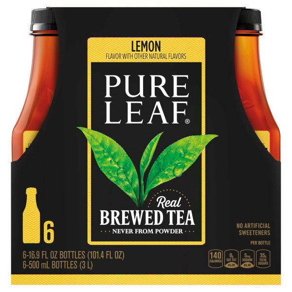 Wegmans Pure Leaf Real Brewed Tea Lemon 16.9 Fl Oz, 6 Count Same-Day ...