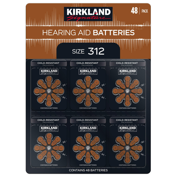 Kirkland Signature Hearing Aid Batteries, Size 312, 48-count Same-Day ...