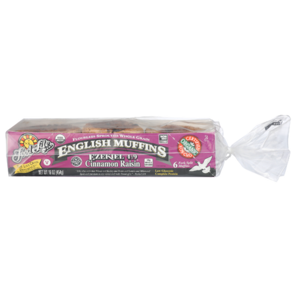 Food for Life Sprouted Organic Cinnamon Raisin English Muffins Same-Day ...