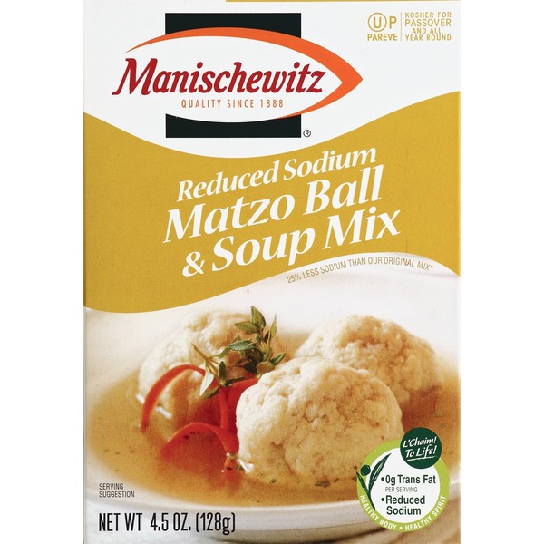 Manischewitz Matzo Ball & Soup Mix, Reduced Sodium (4.5 oz) - Instacart