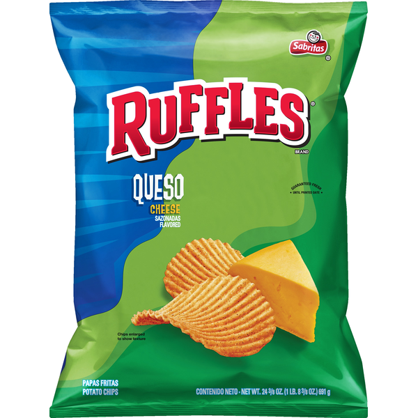 Ruffles Queso Cheese Potato Chips (24.375 oz) - Instacart