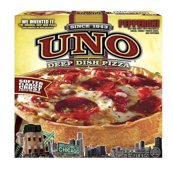 Uno 9" Deep Dish Pepperoni Pizza (25 oz) - Instacart