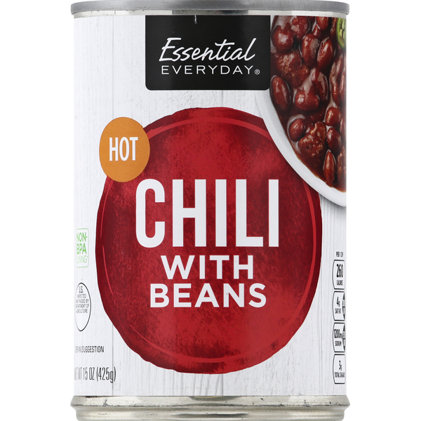 Essential Everyday Chili with Beans, Hot (15 oz) - Instacart