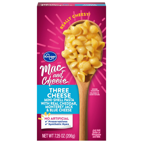 Kroger Kroger Three Cheese Mini-shell Pasta With Real Cheddar. Monterey ...