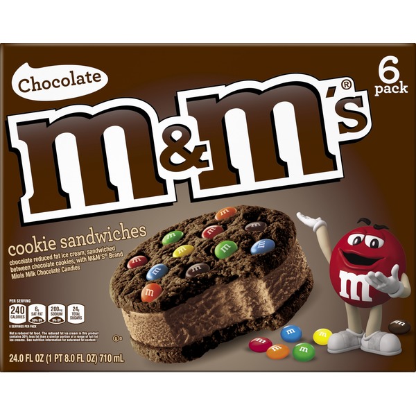 M&M's Chocolate Ice Cream Cookie Sandwiches (24 fl oz) from Safeway ...