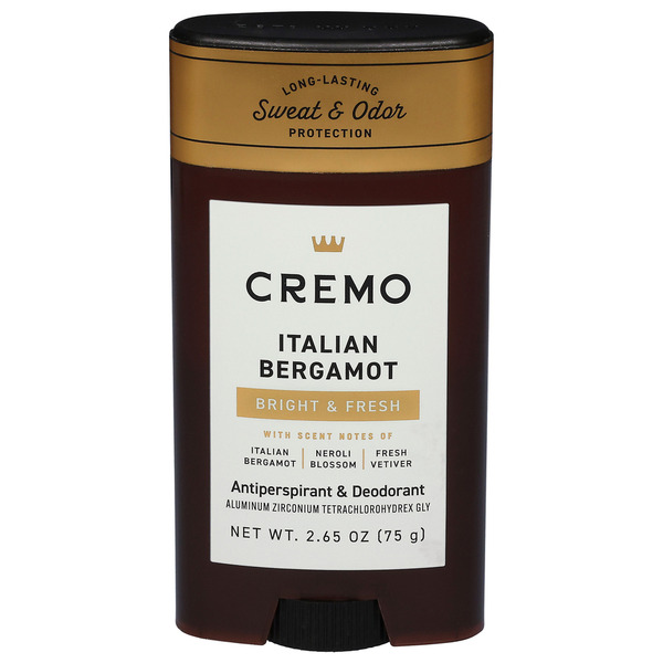 Cremo Italian Bergamot Antiperspirant & Deodorant for Men Same-Day ...