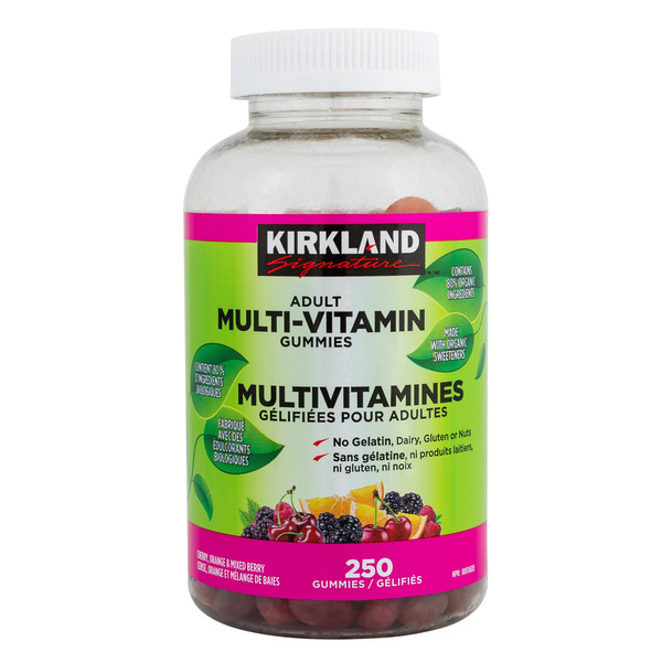 Kirkland Signature 80% Organic Ingredients Adult Multivitamin Gummies ...