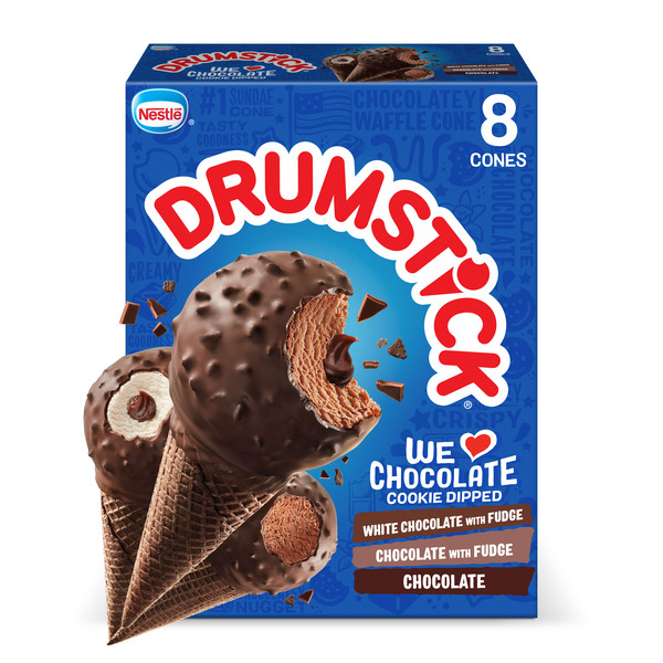Safeway Drumstick We Love Chocolate Cookie Dipped Ice Cream Cones Same ...