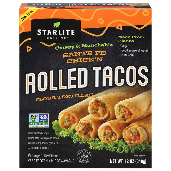 Wegmans StarLite Cuisine Santa Fe Rolled Tacos, Vegan NonGMO Same-Day ...
