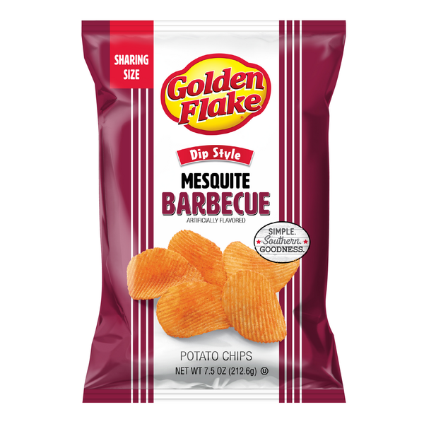 Kroger Golden Flake Potato Chips, Mesquite Barbecue, Dip Style, Sharing ...