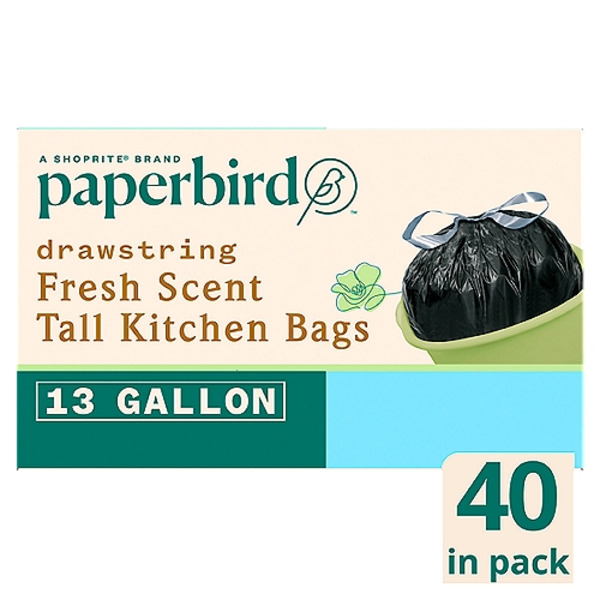 ShopRite Paperbird Drawstring Fresh Scent Tall Kitchen Bags Same-Day ...