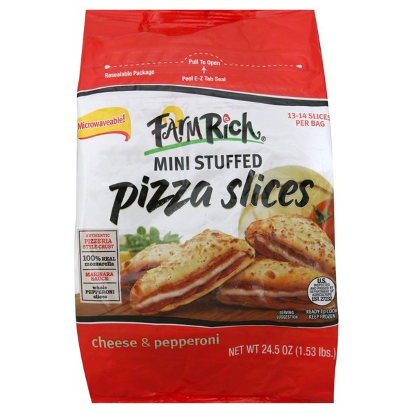 Farm Rich Pizza Slices, Mini Stuffed, Cheese & Pepperoni (24.5 oz ...
