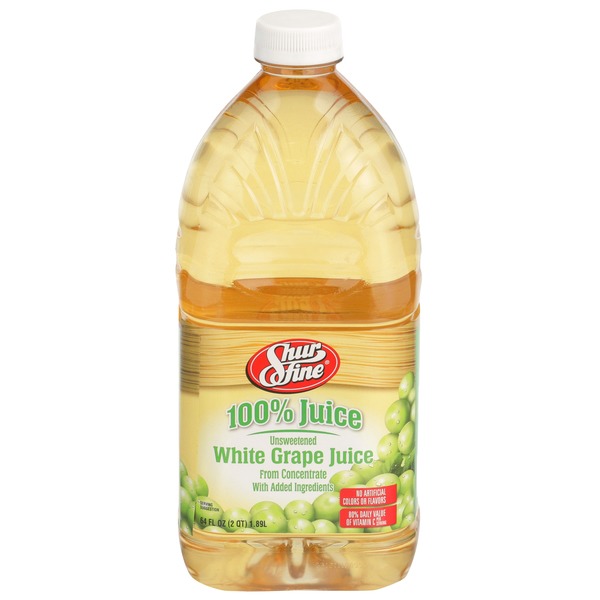 Shurfine 100% Unsweetened White Grape Juice From Concentrate (64 fl oz ...