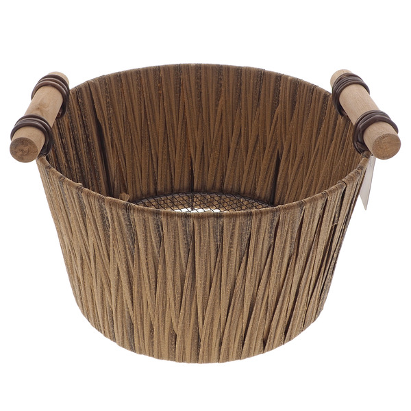 Wired Basket With Wood Handles Same-Day Delivery | Dollarama