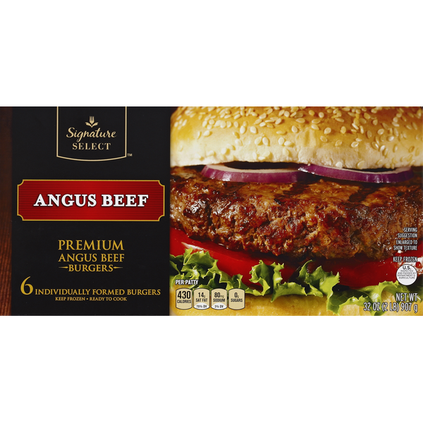 Safeway Signature SELECT Angus Beef Burgers, Premium, Individually ...